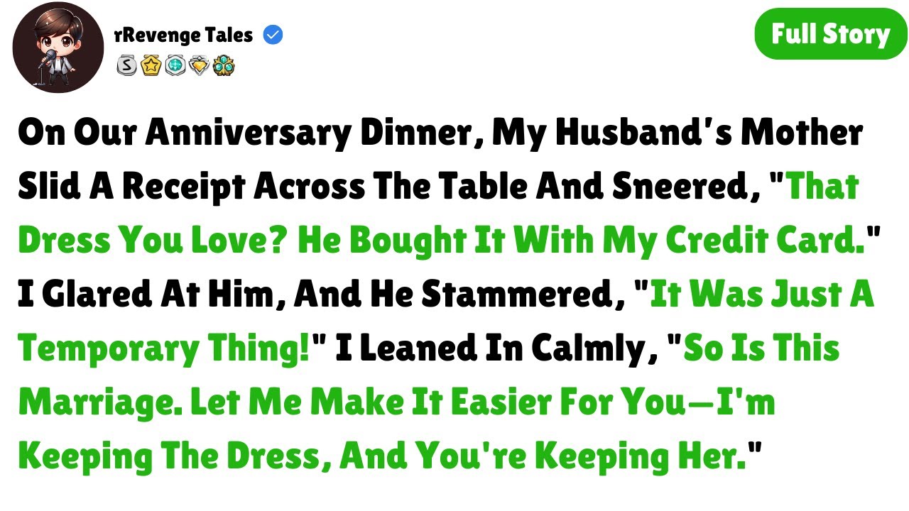 On Our Anniversary Dinner, My Husband’s Mother Slid A Receipt Across ...