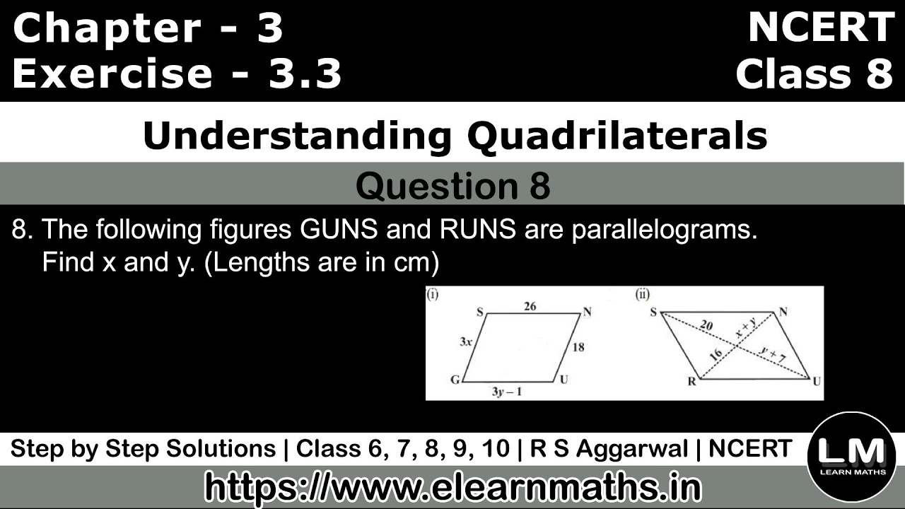 Understanding Quadrilaterals | Class 8 Exercise 3.3 Question 8 | NCERT ...