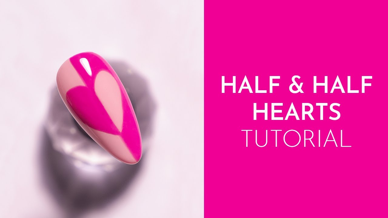 Half and Half Hearts Tutorial | Checkerboard Hearts | Valentine's Nail Art - YouTube