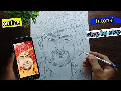 How to draw Bageshwar Dham baba drawing Outline tutorial video step by ...