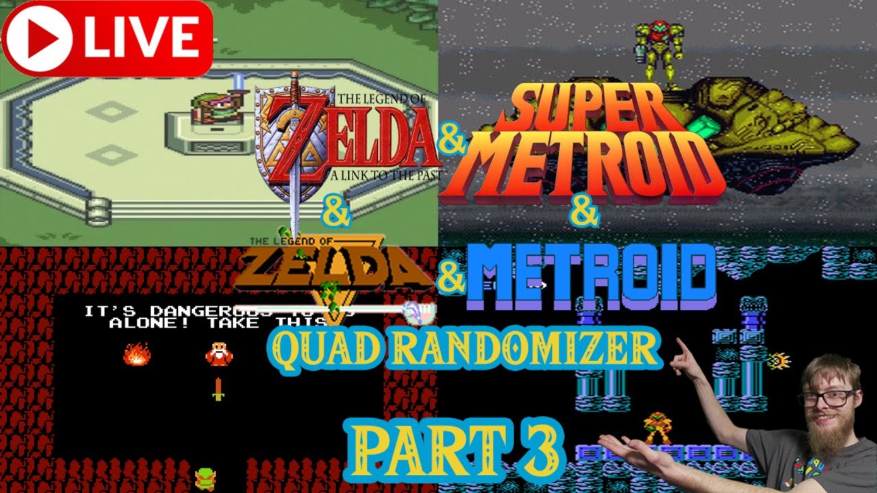 🔴LIVE - COMBO QUAD Randomizer ALttP Super Metroid Metroid 1 Zelda 1 ...