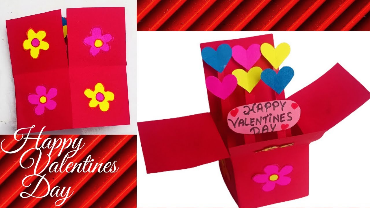 Valentine Day Card/Handmade Valentine Day Pop Up Card Idea/Pop Up Heart ...