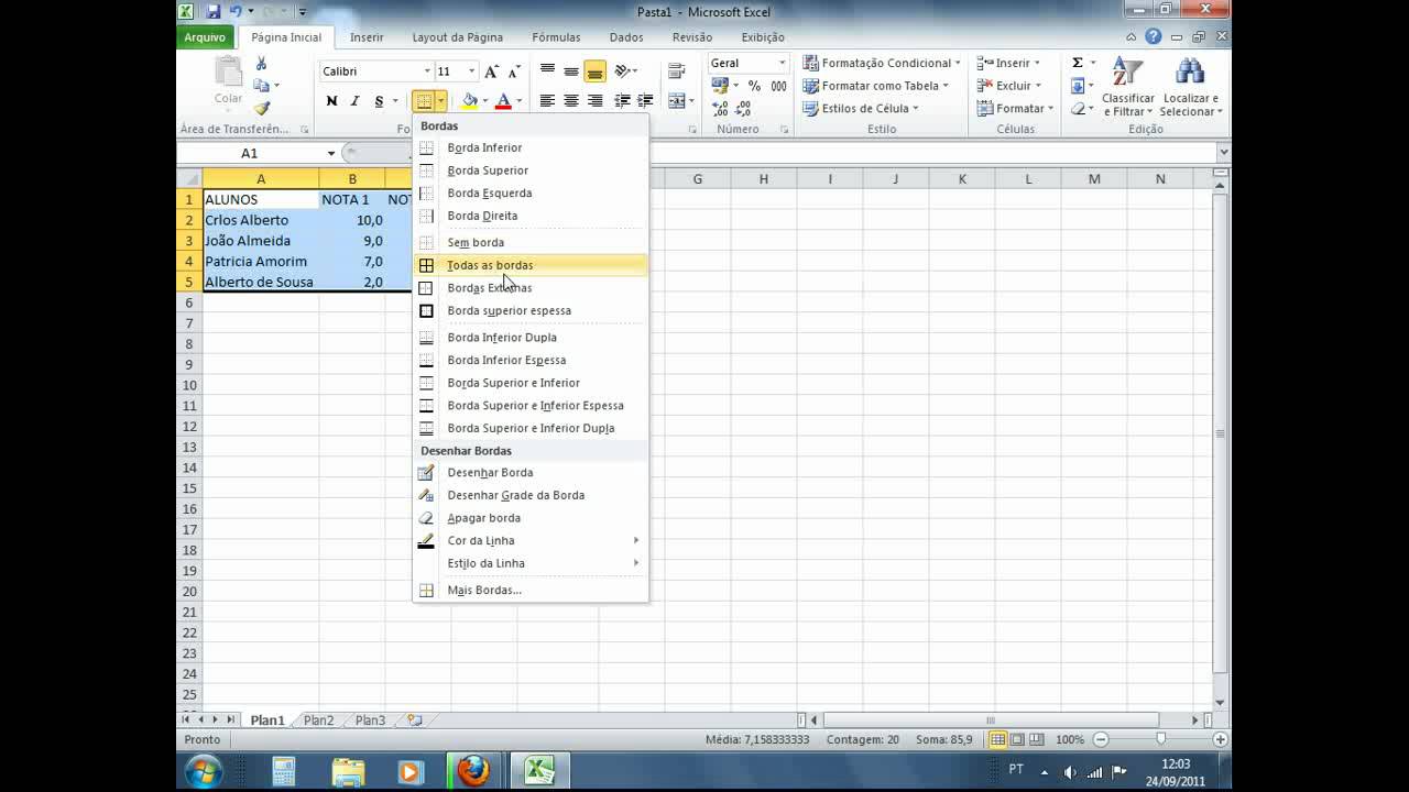 tabela do excel como formatar - YouTube