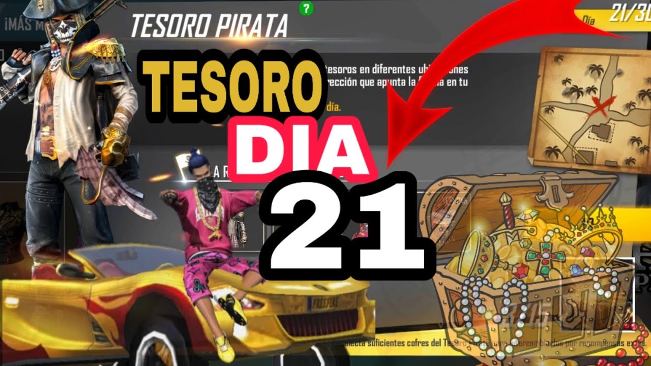 DONDE ENCONTRAR EL TESORO DIA 21 EN FREEFIRE - YouTube