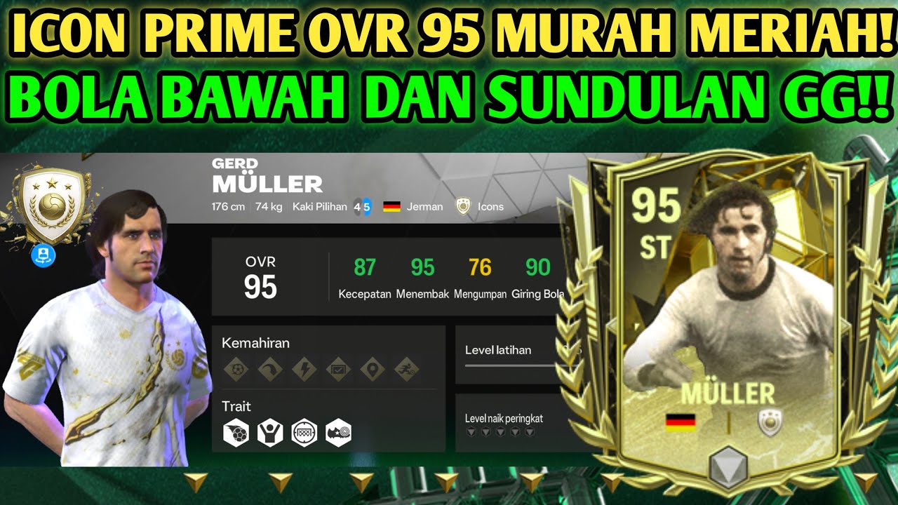PENYERANG ICON PRIME OVR 95 PALING MURAH! GERD MULLER JAGO BOLA BAWAH ...