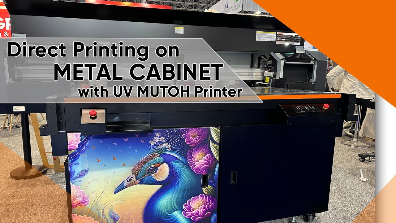 Direct Printing on Metal Cabinet with UV Mutoh Printer - YouTube