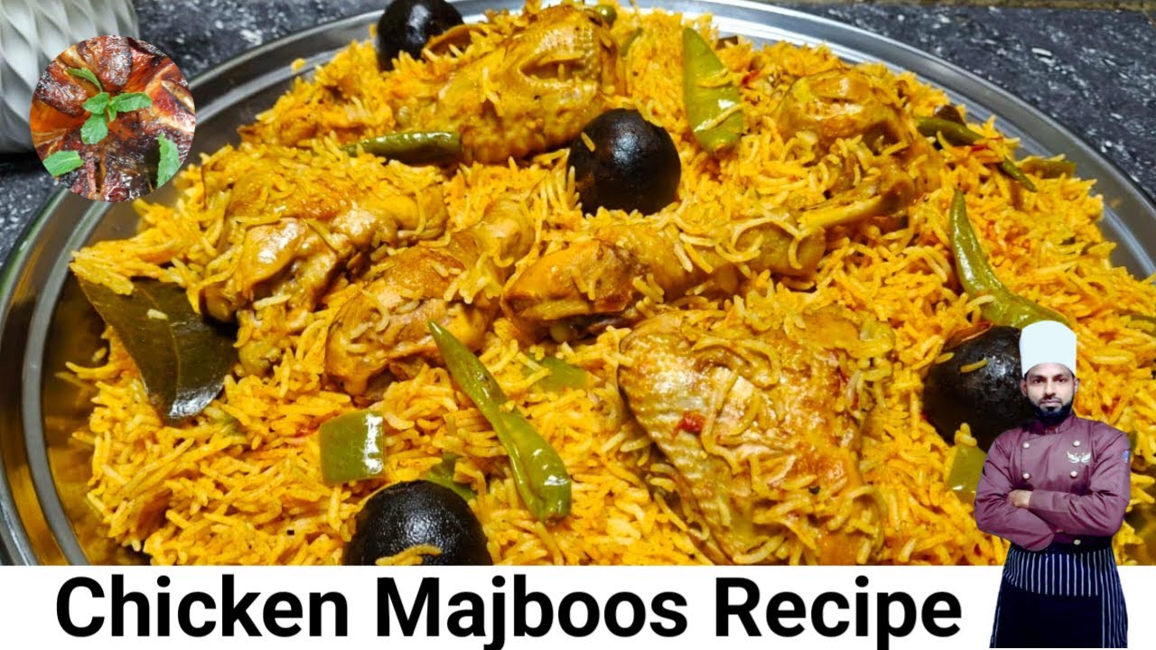 Chicken Majboos Recipe Arabic Style | Traditional Chicken Machboos ...