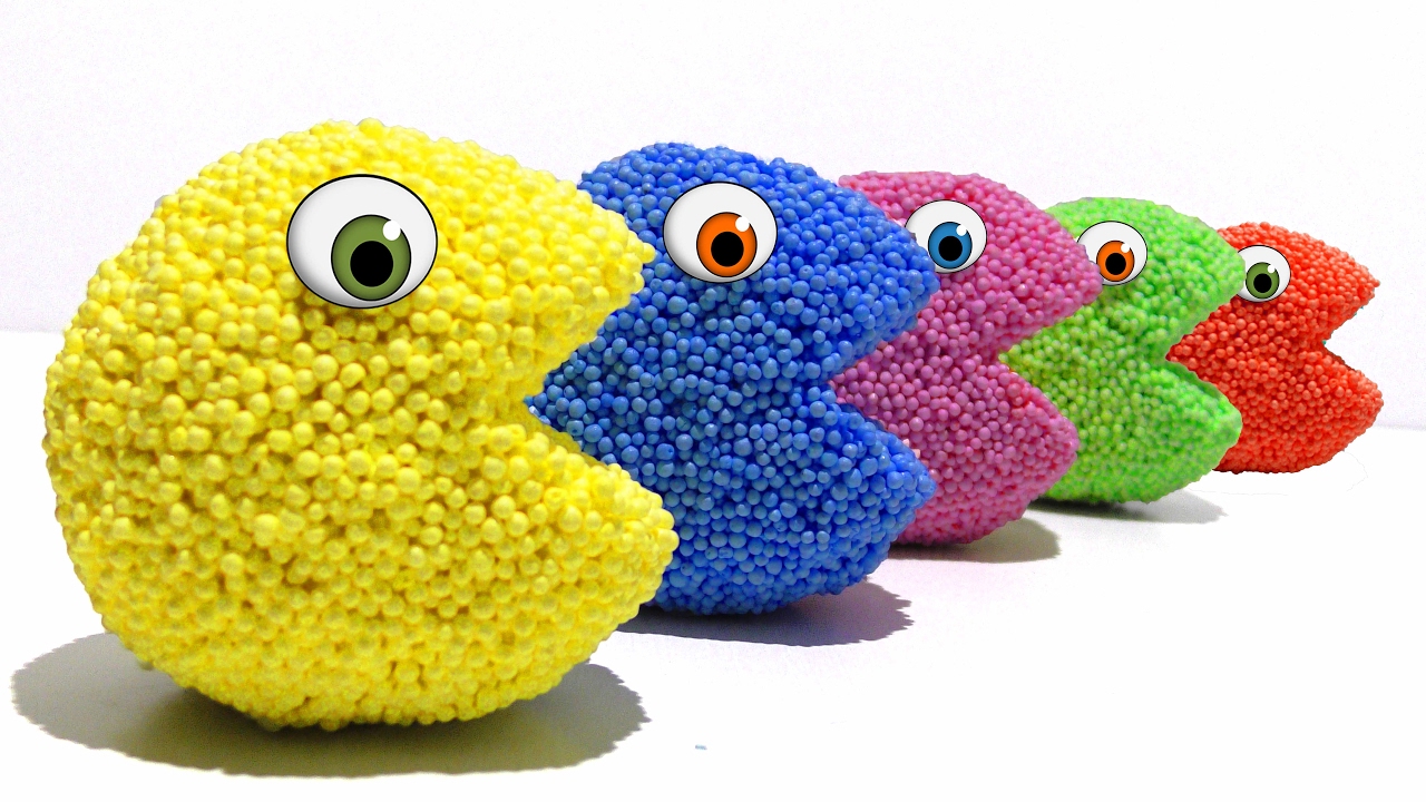 Foam Clay Pac-Man Learn Colors Surprise Egg Nursery Rhythms For Kids ...