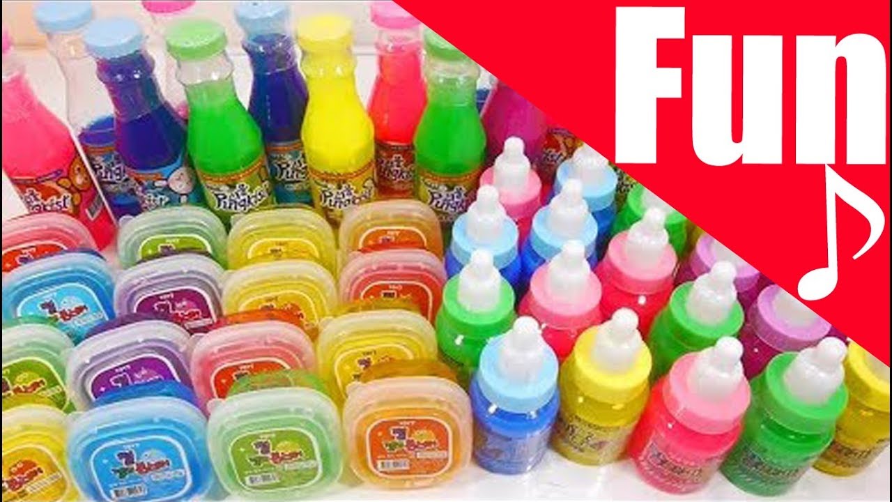 【Twinkle Twinkle Little Star♬】Learn Colors Glitter Slime Mix | Nursery ...
