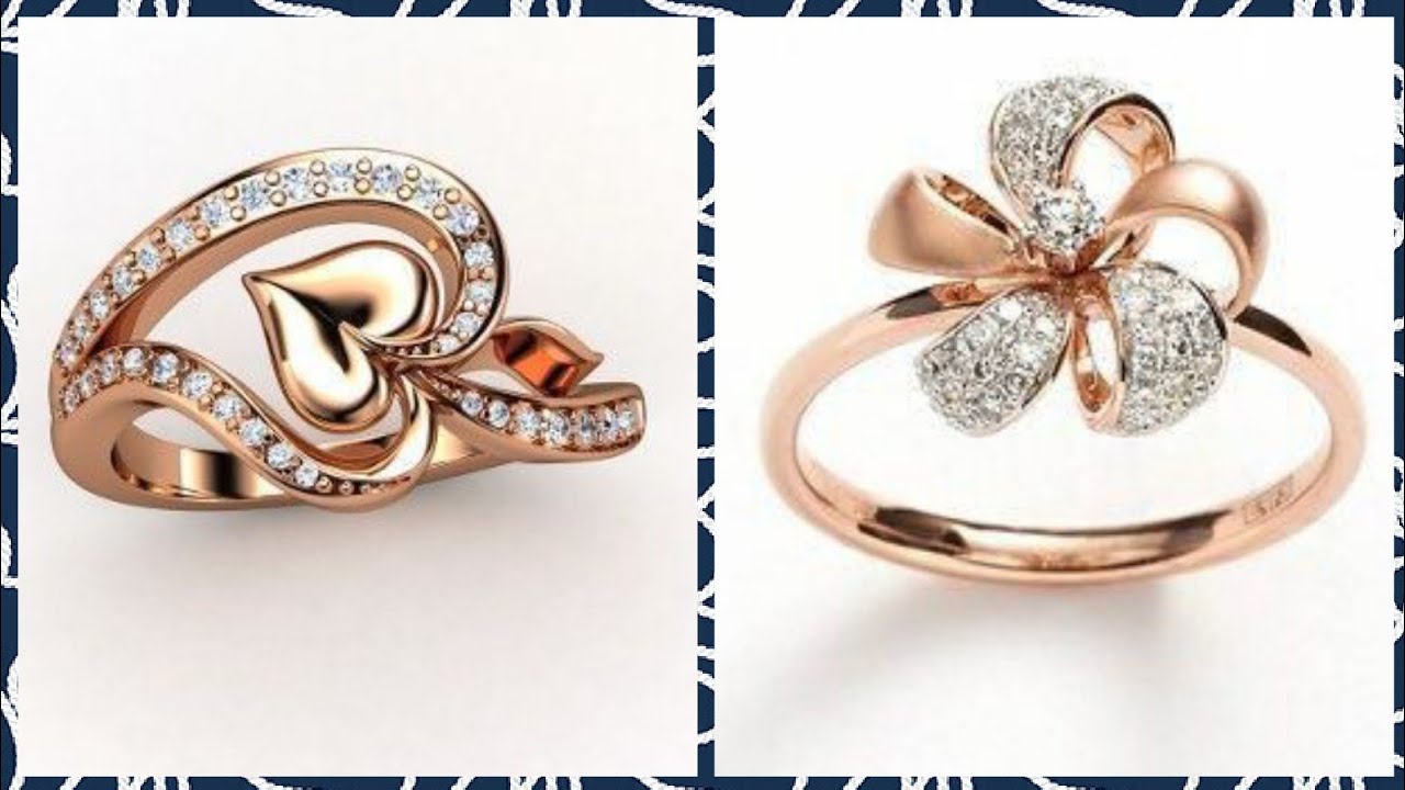 Top Beautifull Stylish Gold Engagement Rings Design For Girls - YouTube