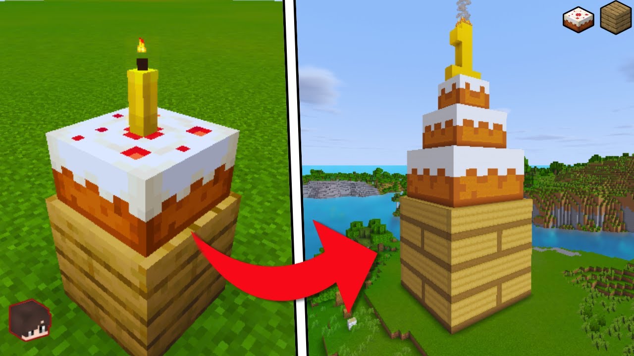 Como Construir um Bolo Gigante no Minecraft - Passo a Passo - YouTube