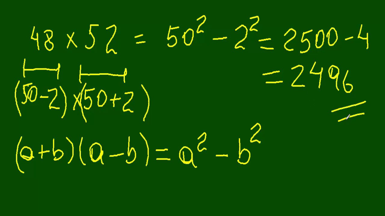Truques Matemáticos - Multiplicar a diferença pela soma em 3 segundos ...