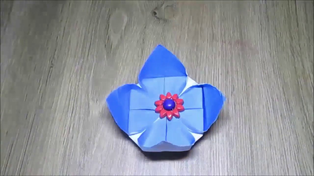 How to make a paper blue flower | Farhana arts & crafts - YouTube