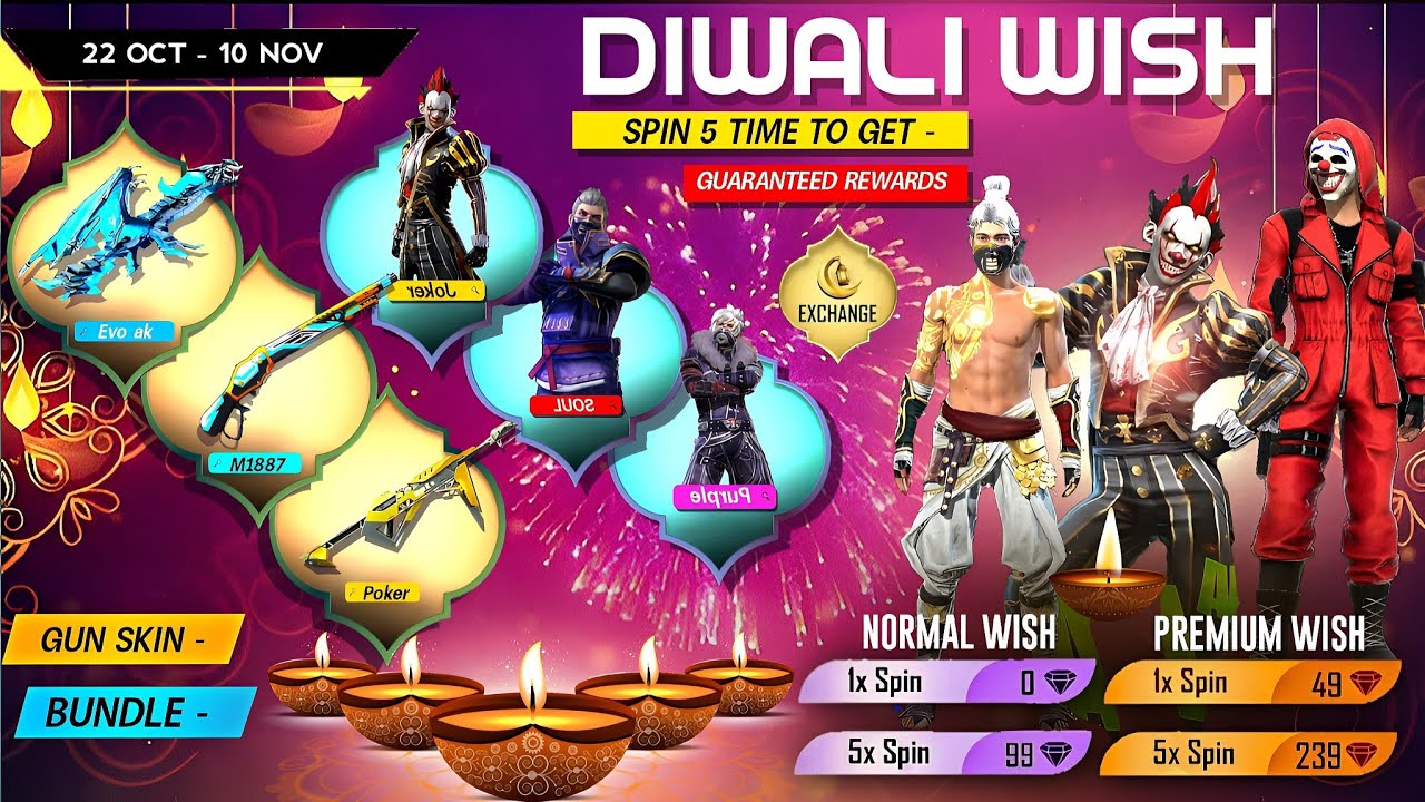 Diwali Wish Event, Diwali Carnival Event 💥😮| Golden Shade Return | Free ...