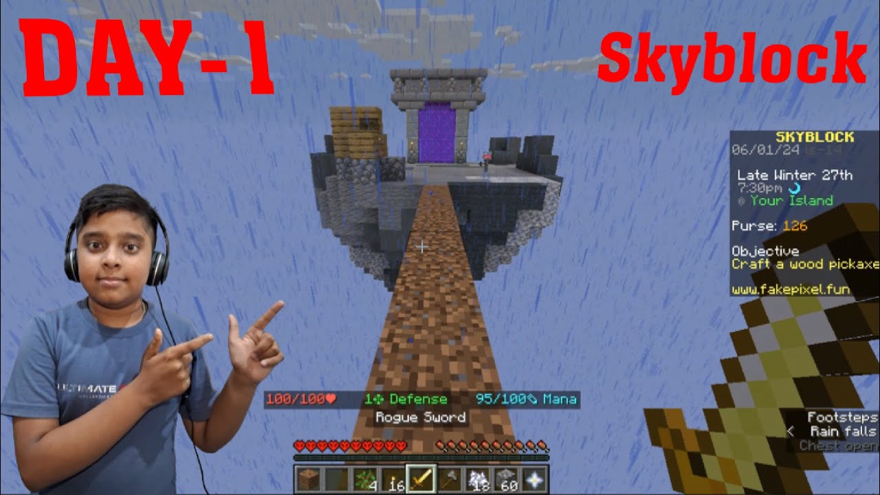 Hypixel Skyblock Day 1 | Minecraft Fake Pixel | #gaming #minecraft # ...