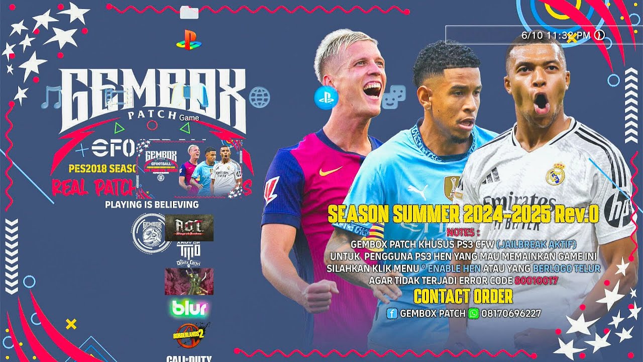 EFOOTBALL PES 2018 "GEMBOX PATCH" PS3 SEASON 2024-2025 - YouTube