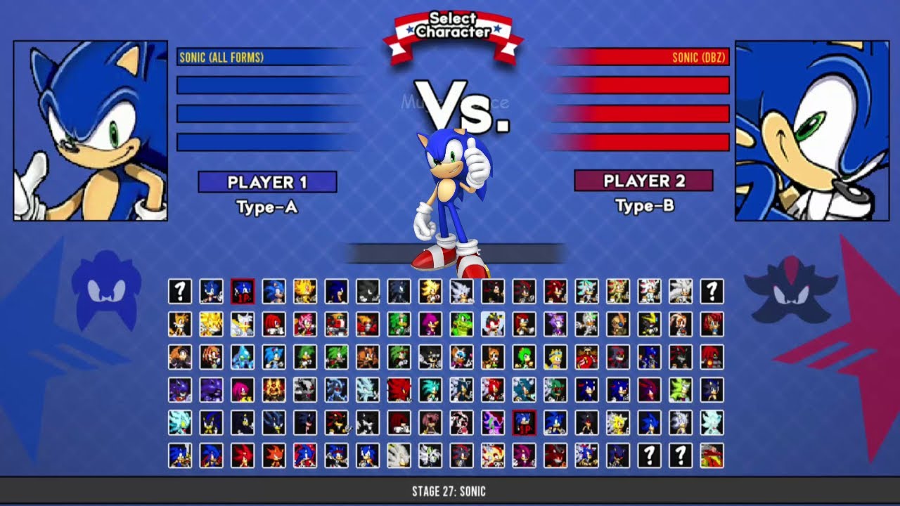 Sonic all forms VS Sonic DBZ I Sonic Battle MUGEN HD - YouTube