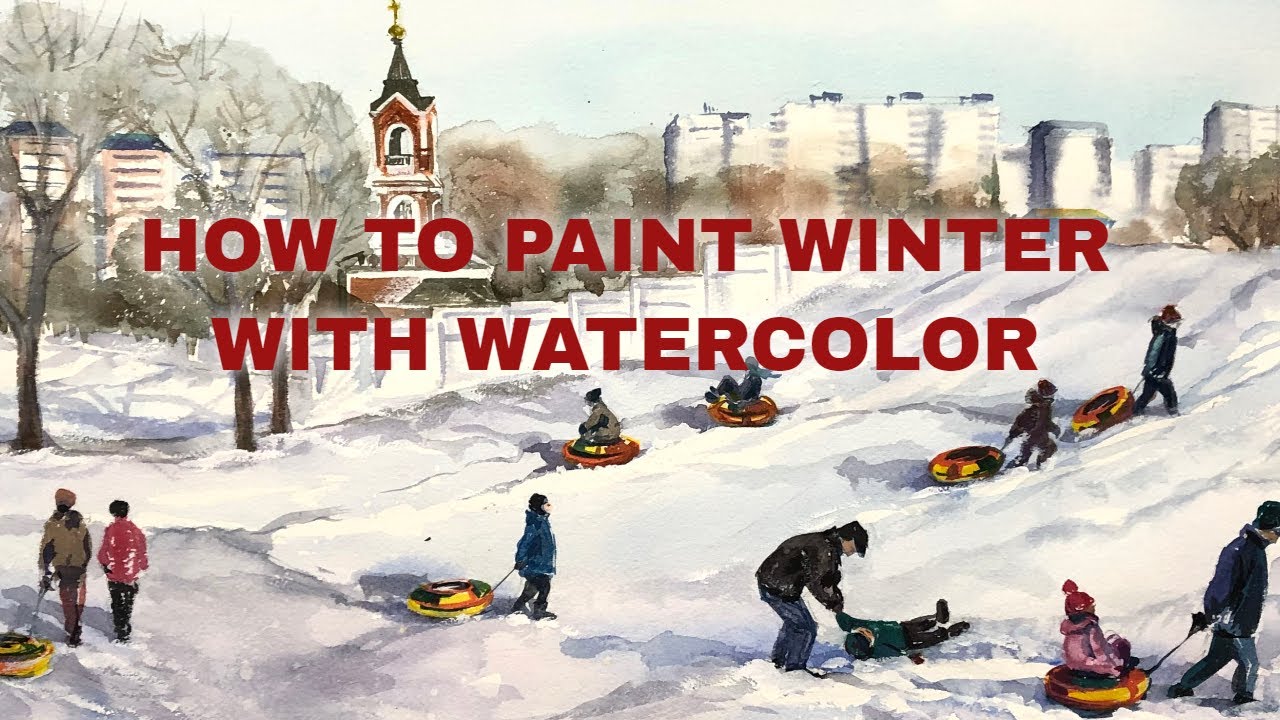 How to paint winter landscape with watercolor - Procreate to Paper ...