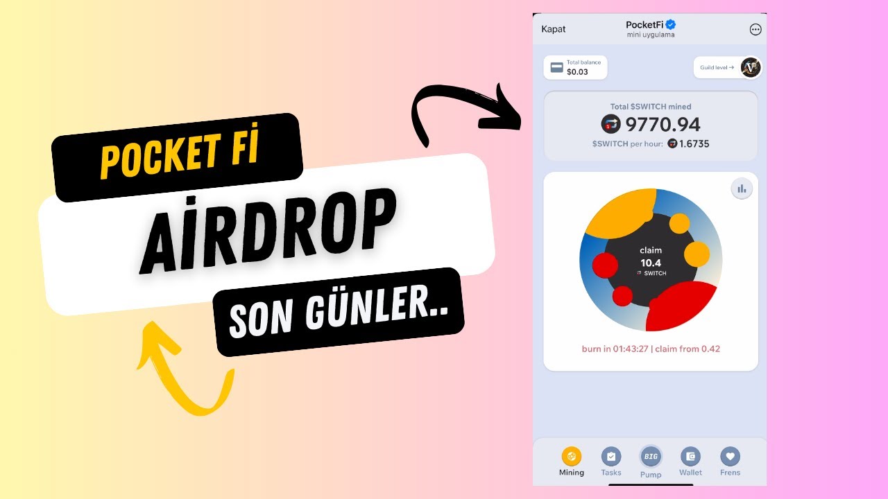 Pocket Fi Ücretsiz Kripto Airdrop Projesi ve Eğlenceli Big Pump Etkinlikleri! - YouTube