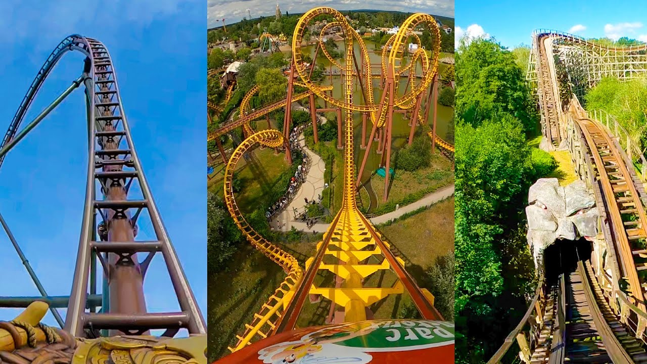 Every Roller Coaster At Parc Asterix! Toutatis Edition! 2023 Front Seat ...