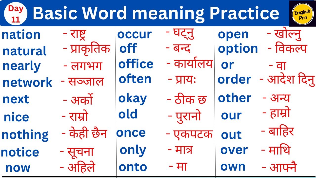 Basic Word meaning practice(AtoZ) /1000Word meaning practice - YouTube