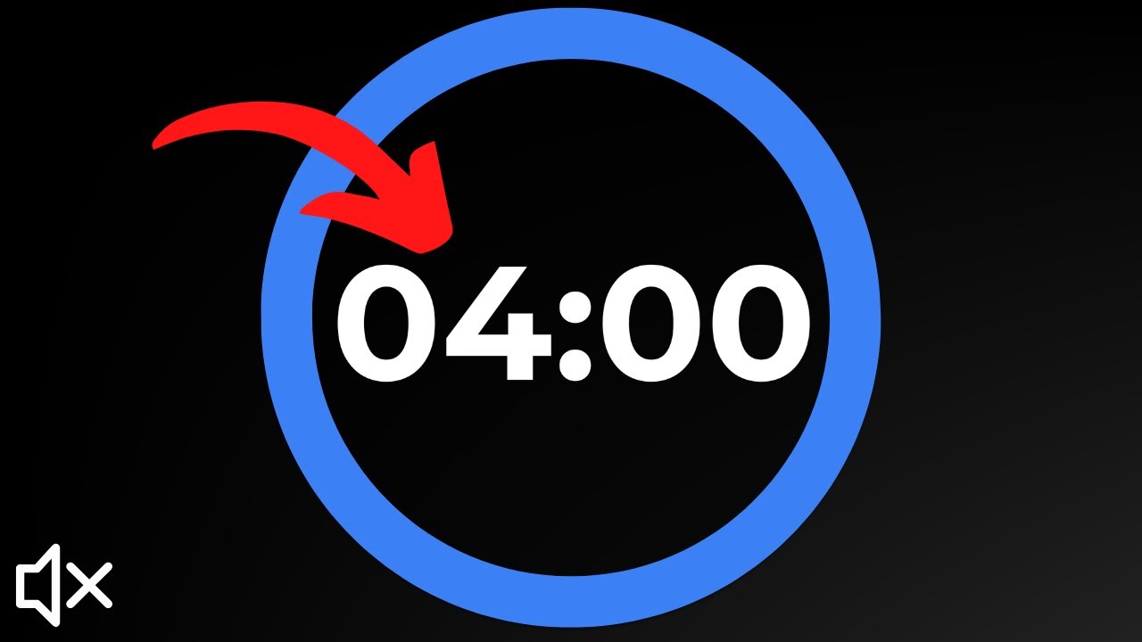 The Most Focused 4 minute Countdown Timer - Black background, No sound - YouTube