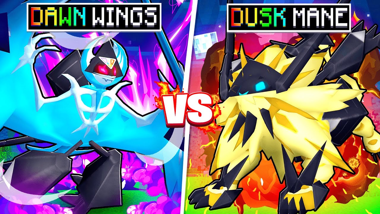 DAWN WINGS Vs DUSK MANE NECROZMA In Minecraft PIXELMON! - YouTube