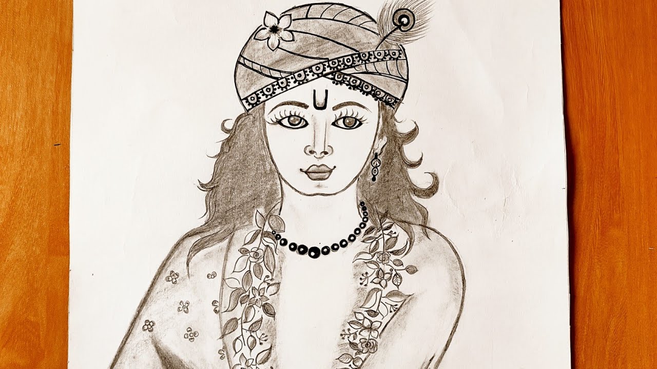 Krishan Pencil Sketch || Lord krishna Drawing - YouTube