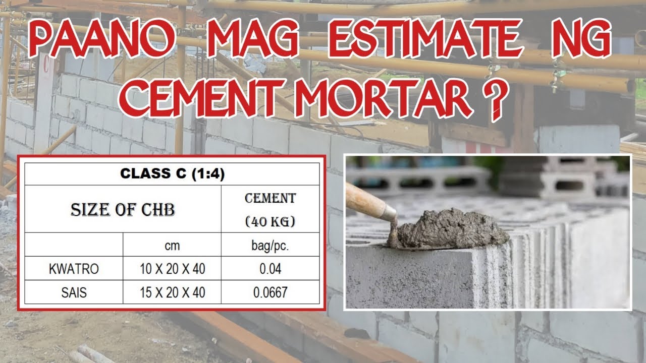 PAANO MAG ESTIMATE NG BAHAY - PART 18 (CEMENT MORTAR) - YouTube