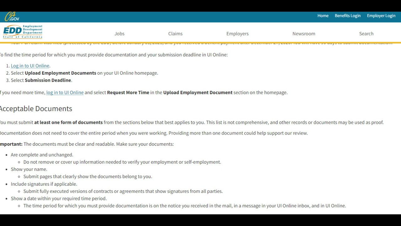CA EDD PUA Self Employment Verification Updated List Of Acceptable CA EDD PUA Self Employment Verification Updated List Of Acceptable