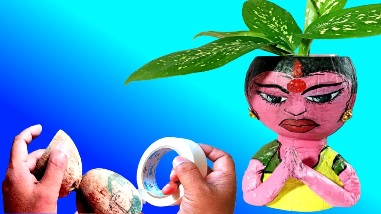 FLOWER STAND With Coconut Shell For Home Decoration | Coconut Shell ...