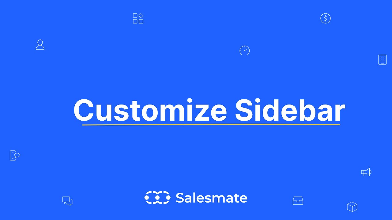 Customise the Sidebar (Module Listing Menu) - Salesmate - YouTube