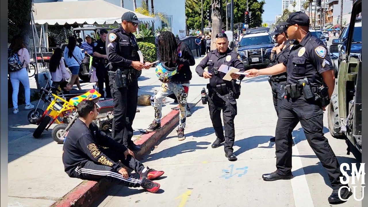 Police Officers Impound Mini Bikes in Santa Monica - YouTube