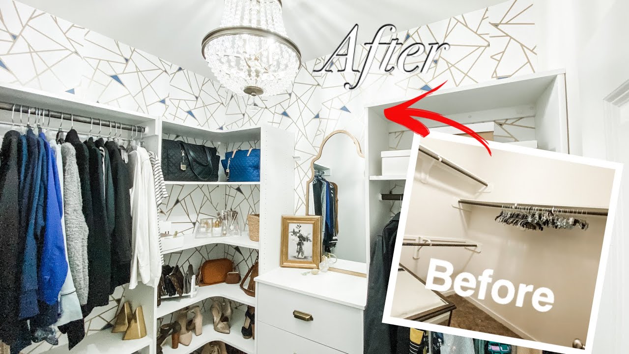 DIY Custom Closet | Small Closet Makeover | Closet Tour - YouTube