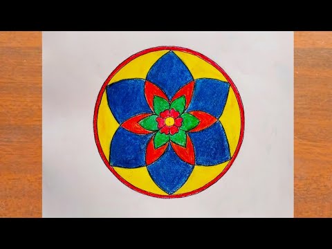Onam Pookalam Drawing Easy || How to Draw Onam Pookalam Easy step by ...