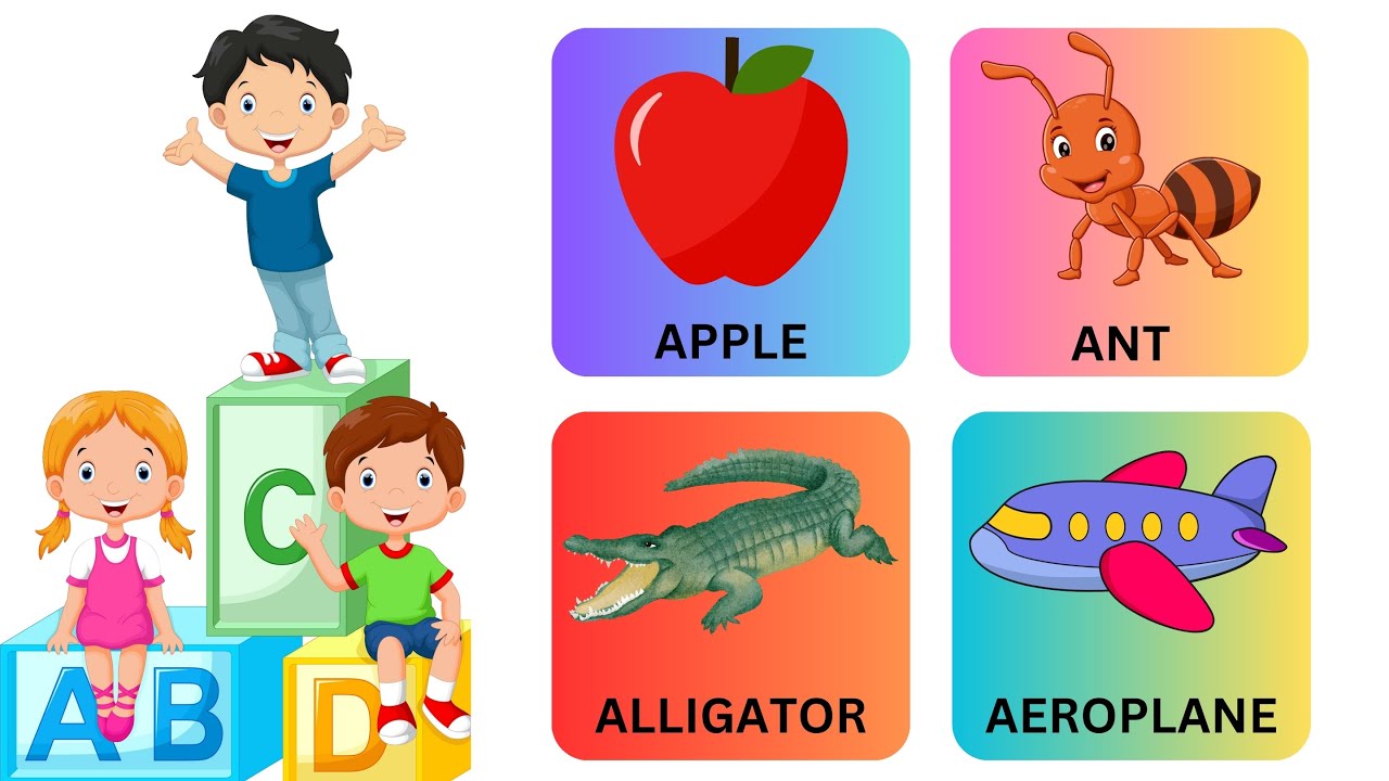 ABC Flash Cards for Kids | A to Z Alphabet Learning with 4 Objects per ...