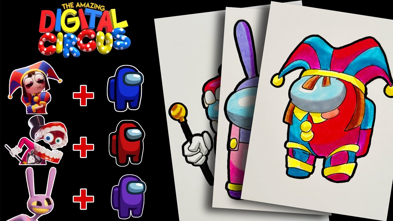 FUSIONANDO PERSONAJES DE AMONG US Y THE AMAZING DIGITAL CIRCUS | FUSION ...