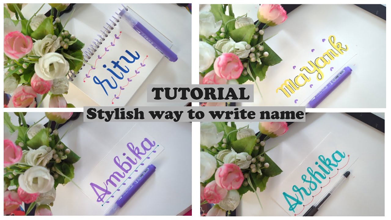 4 Names in Hand Lettering || Stylish way to write your name 🩷 ️ ...