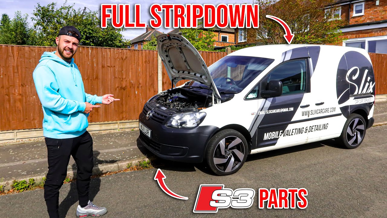 INSTALLING AUDI S3 PARTS & STRIP DOWN ON MY CHEAP VW CADDY VAN - YouTube