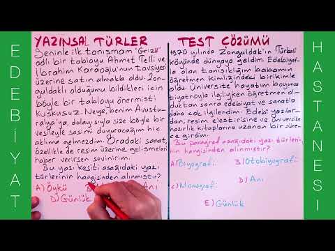 YAZINSAL TÜRLER TEST ÇÖZÜMÜ