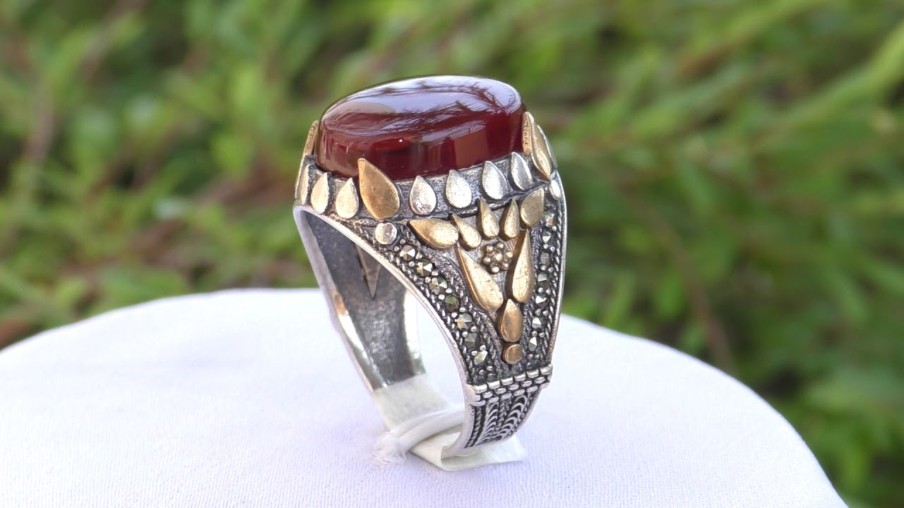 Original Yemeni Akik Ring For Men Jewelry 4 - YouTube