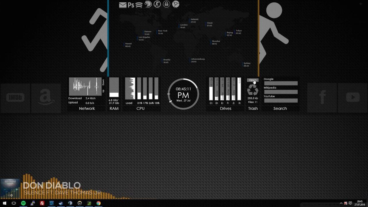 My first Rainmeter Design on Windows 10 - YouTube