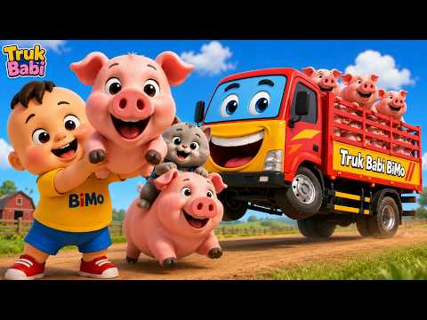 Roda Roda Truk Babi Berputar🚚🐷 | Lagu Anak Terbaru Viral - Roda Roda Truk🎵| Lagu Truk Anak 3D Lucu