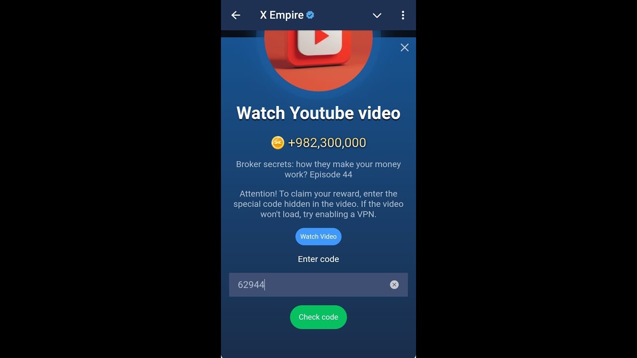 X Empire Video Code Episode 44 , Episode Code 44 ! X Empire Video Code ...