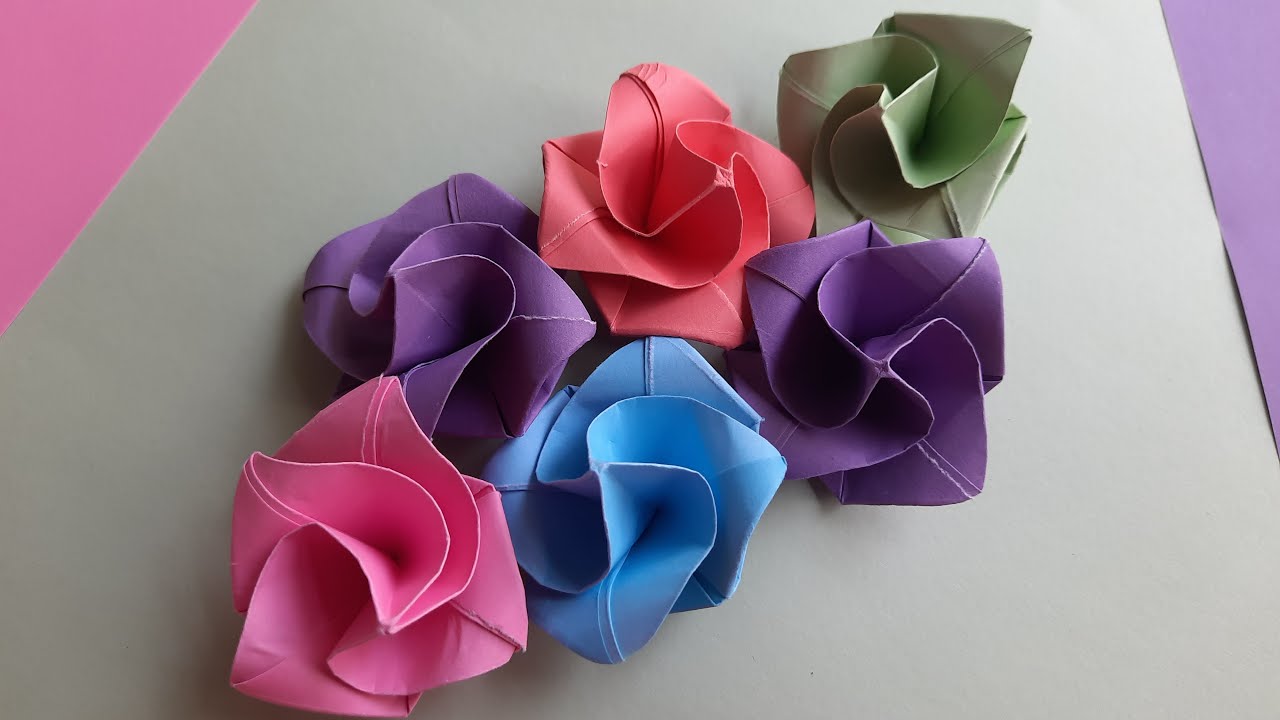 How to make a paper flower/paper flower easy/paper quilling/paper toys ...
