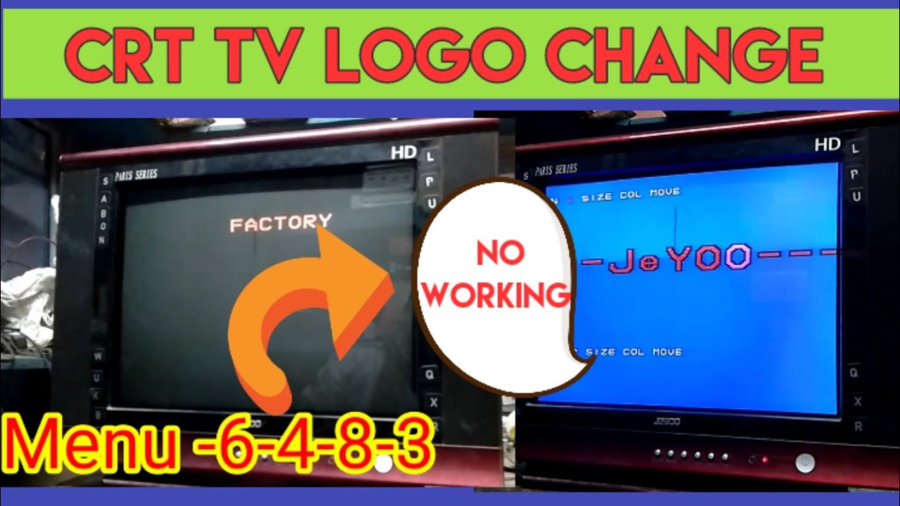 CRT TV Logo change. How to change Tv logo. Tv name change kayse kare ...