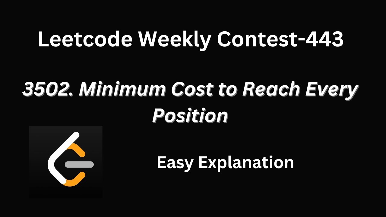 3502 Minimum Cost To Reach Every Position Leetcode Weekly Contest 5859