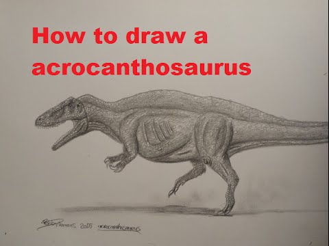 How to draw a acrocanthosaurus part 1 - YouTube