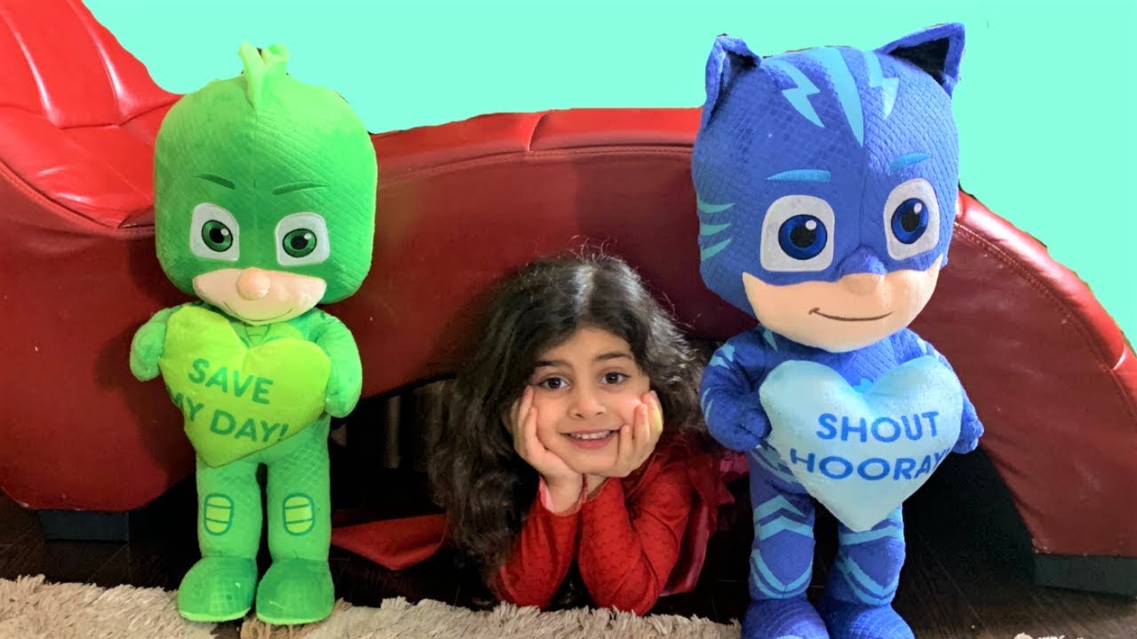 Sally Pretend Play Hide and Seek with Disney PJ Masks - YouTube