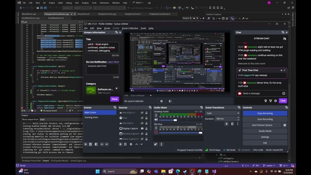 ue5.5 - Voxel engine continued, adaptive octree continued, debugging - YouTube